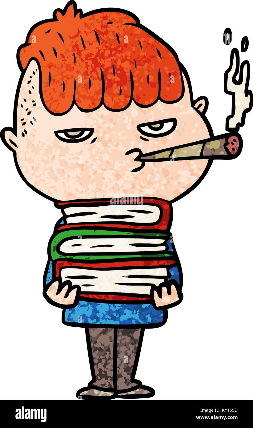 Man Smoking Cigarette Cartoon Illustration High Resolution Stock ...