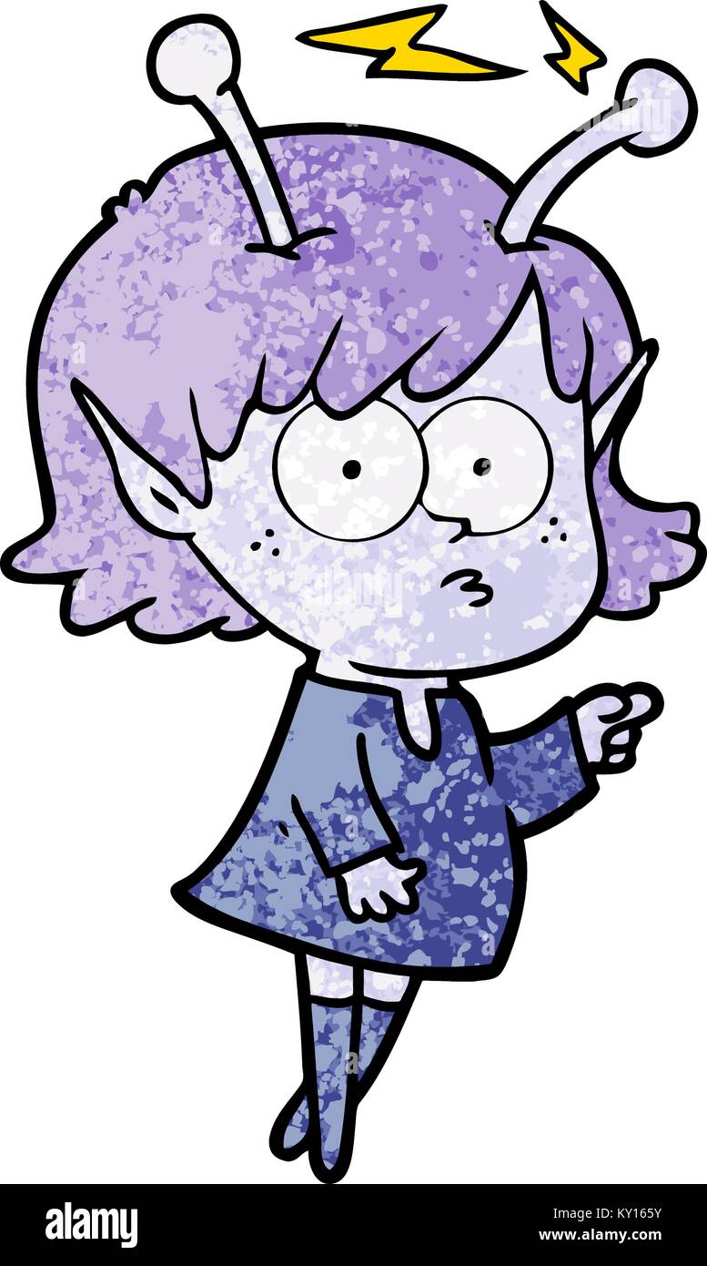 cartoon alien girl Stock Vector Image & Art - Alamy