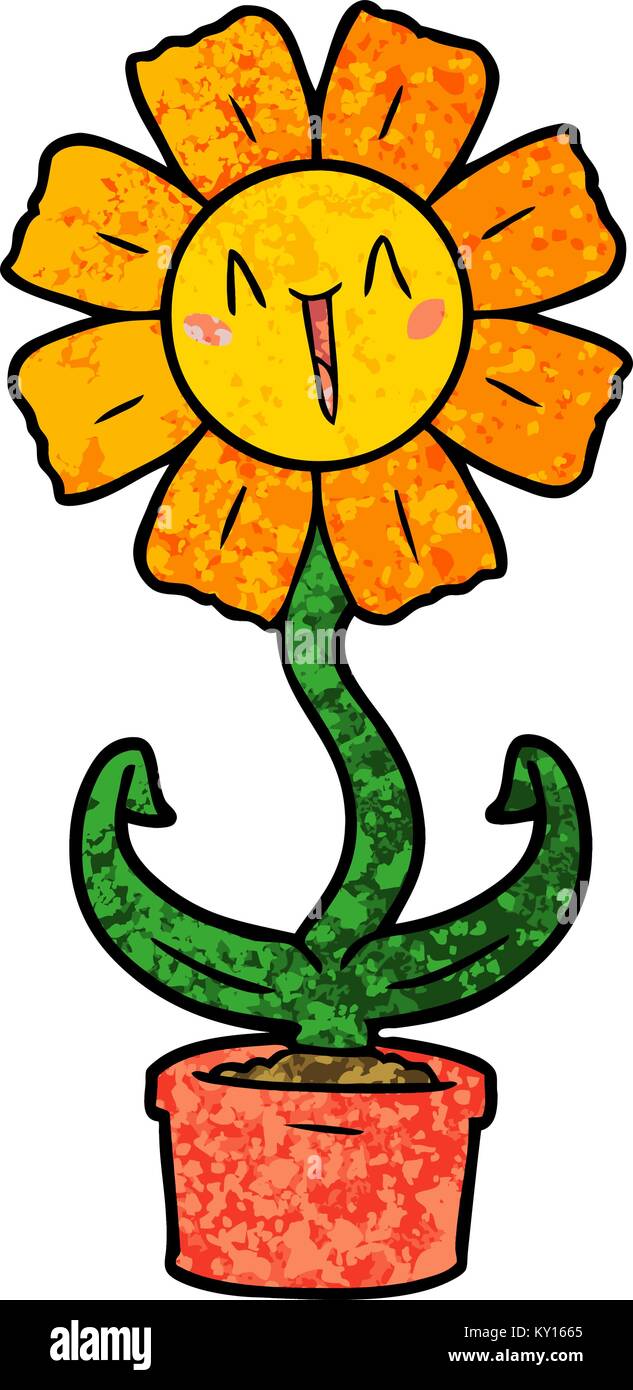 happy cartoon flower Stock Vector Image & Art - Alamy