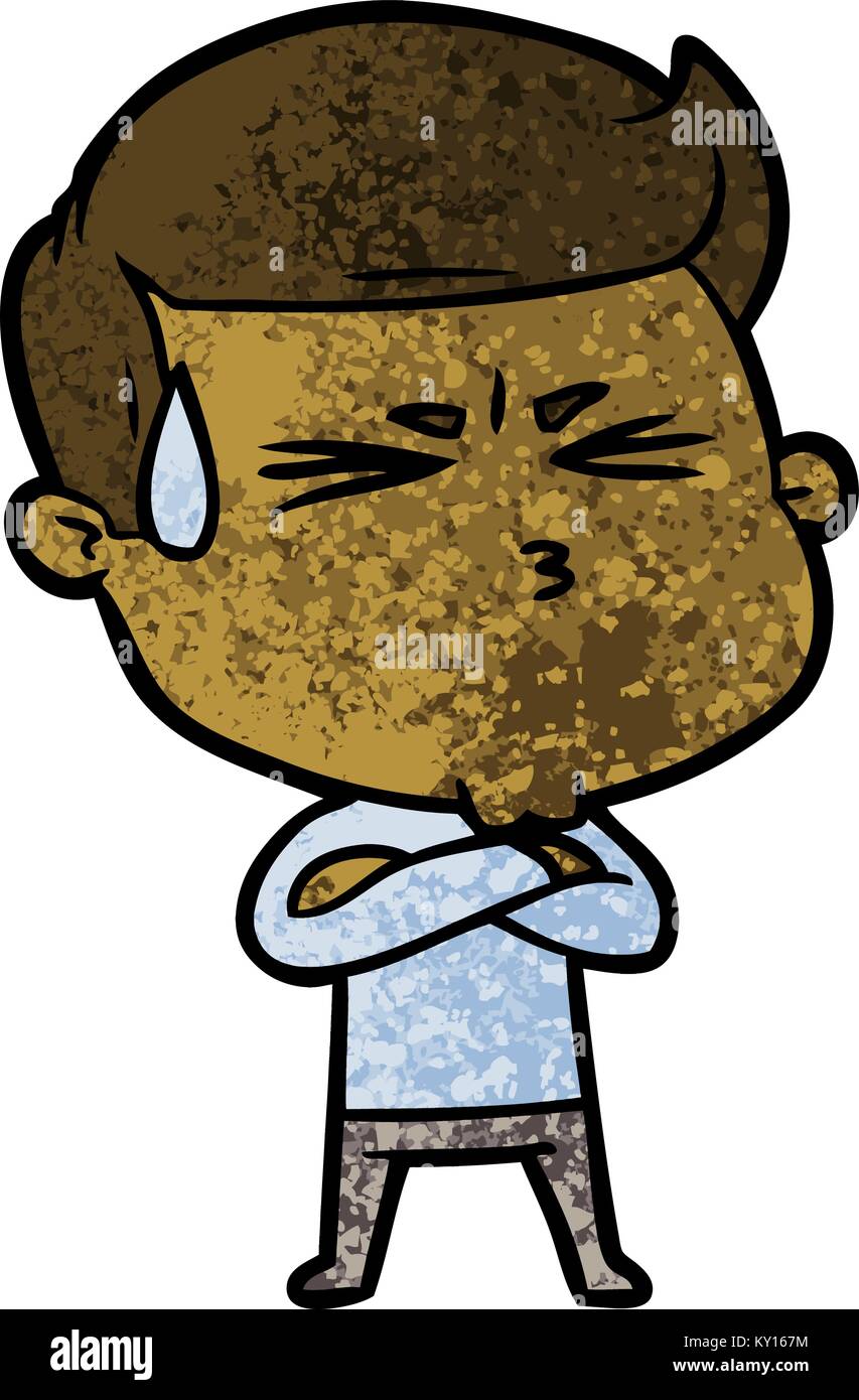 cartoon man sweating Stock Vector Image & Art - Alamy