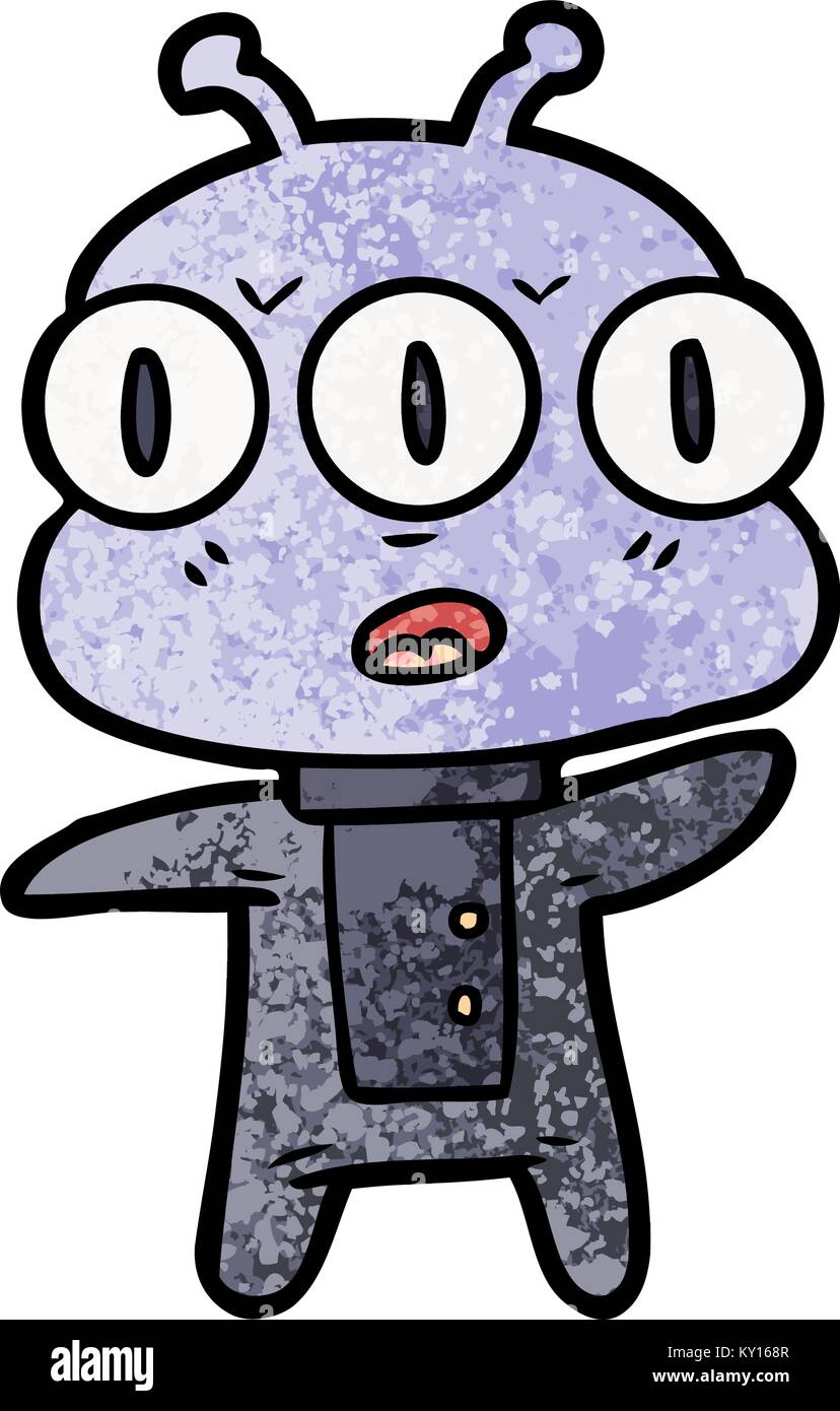 cartoon three eyed alien Stock Vector Image & Art - Alamy