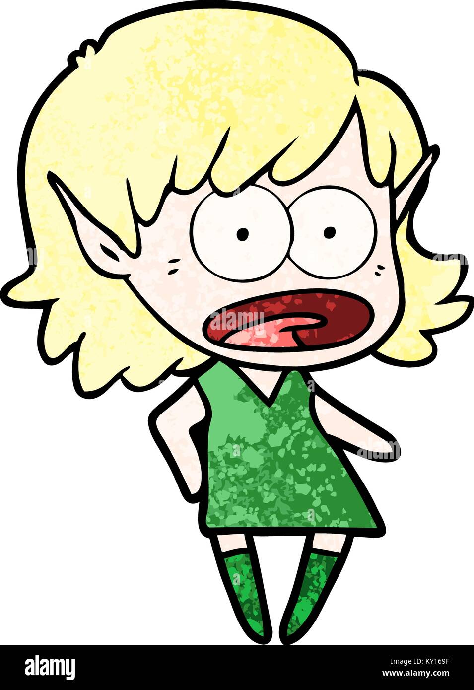 cartoon shocked elf girl Stock Vector Image & Art - Alamy