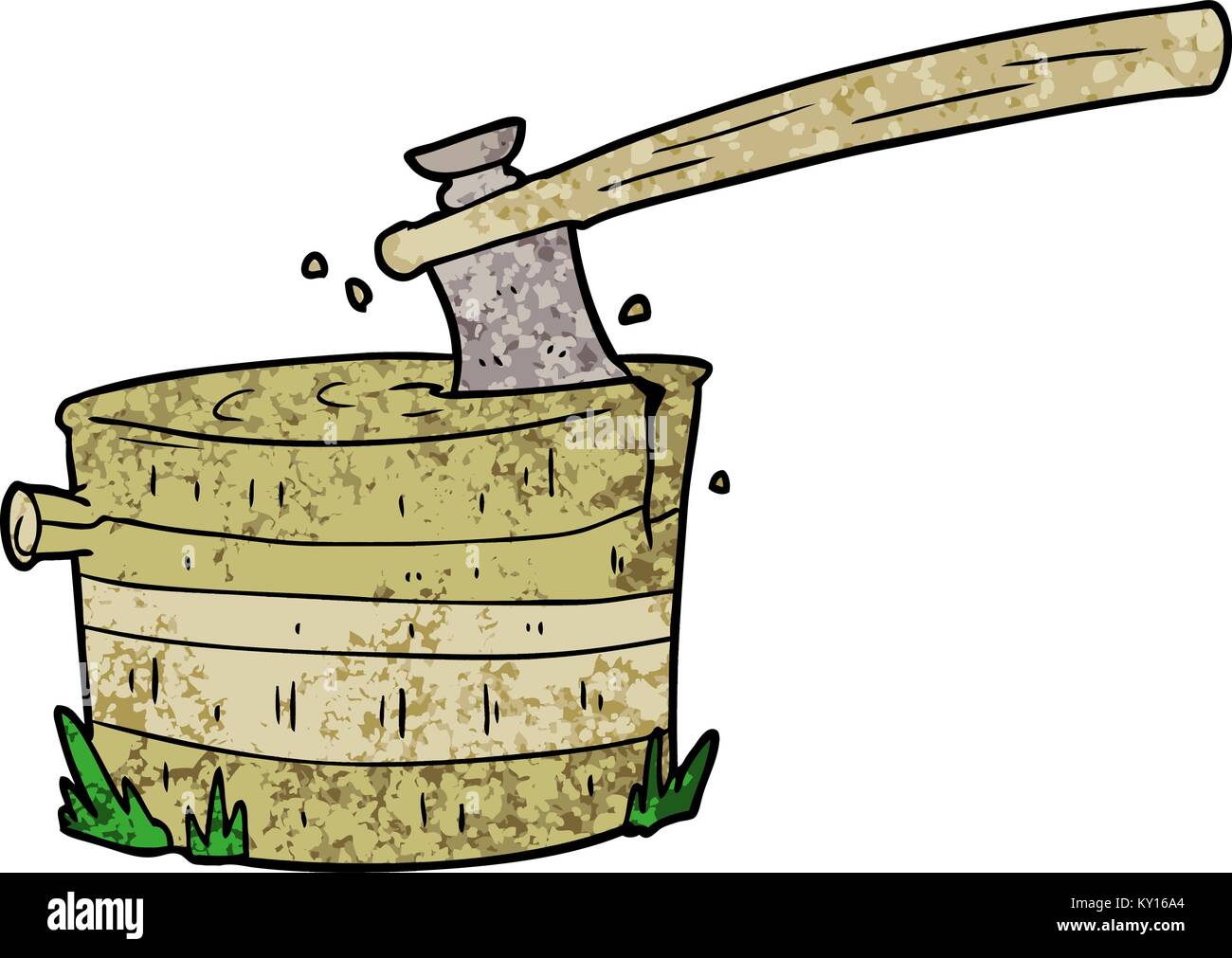 cartoon tree stump with axe Stock Vector Image & Art - Alamy