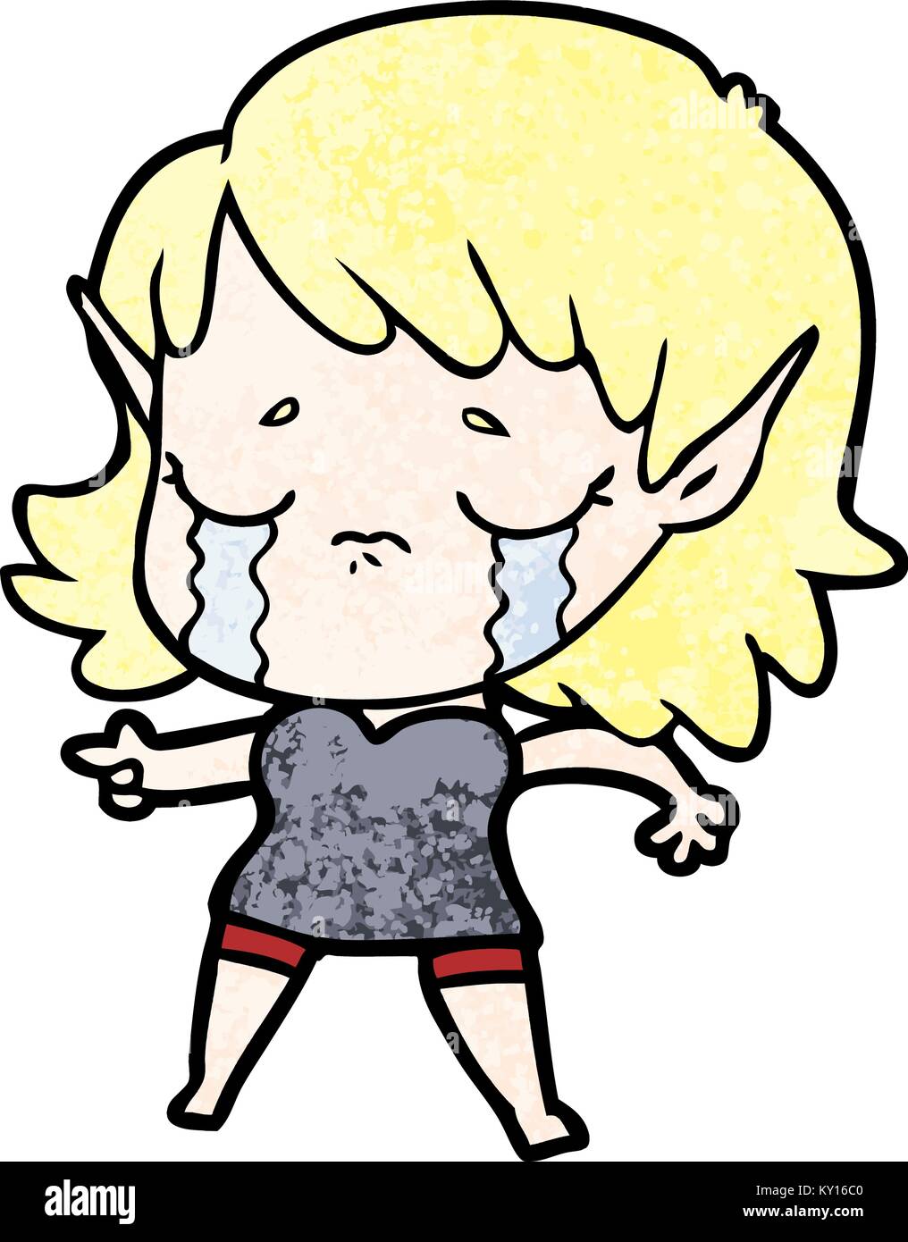 cartoon crying elf girl Stock Vector Image & Art - Alamy