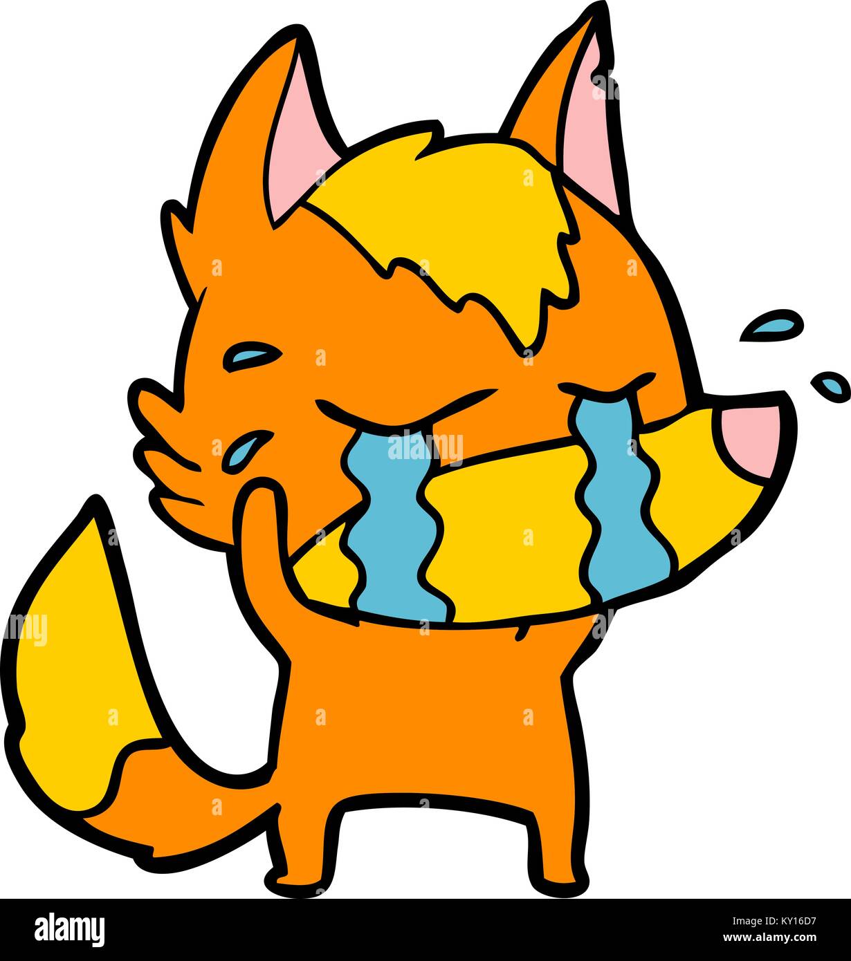 sad little fox cartoon character Stock Vector Image & Art - Alamy