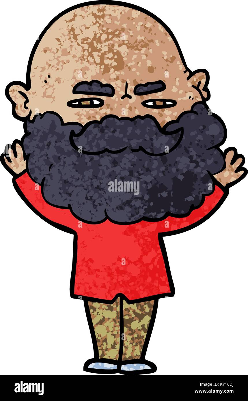 cartoon man with beard frowning Stock Vector Image & Art - Alamy