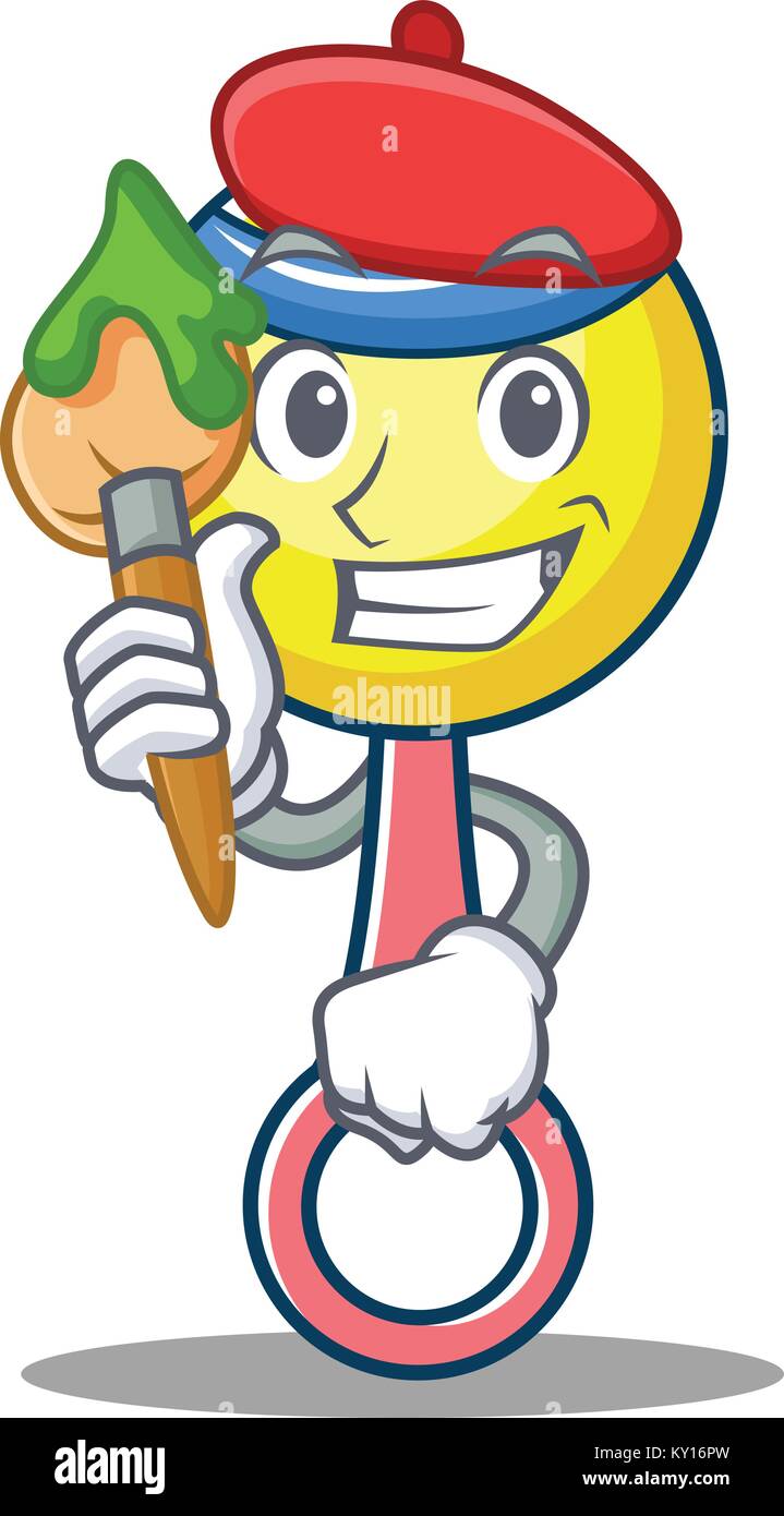 Artist rattle toy character cartoon Stock Vector Image & Art - Alamy
