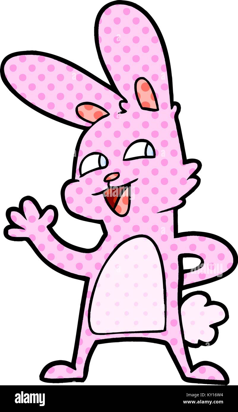 cartoon rabbit waving Stock Vector Image & Art - Alamy