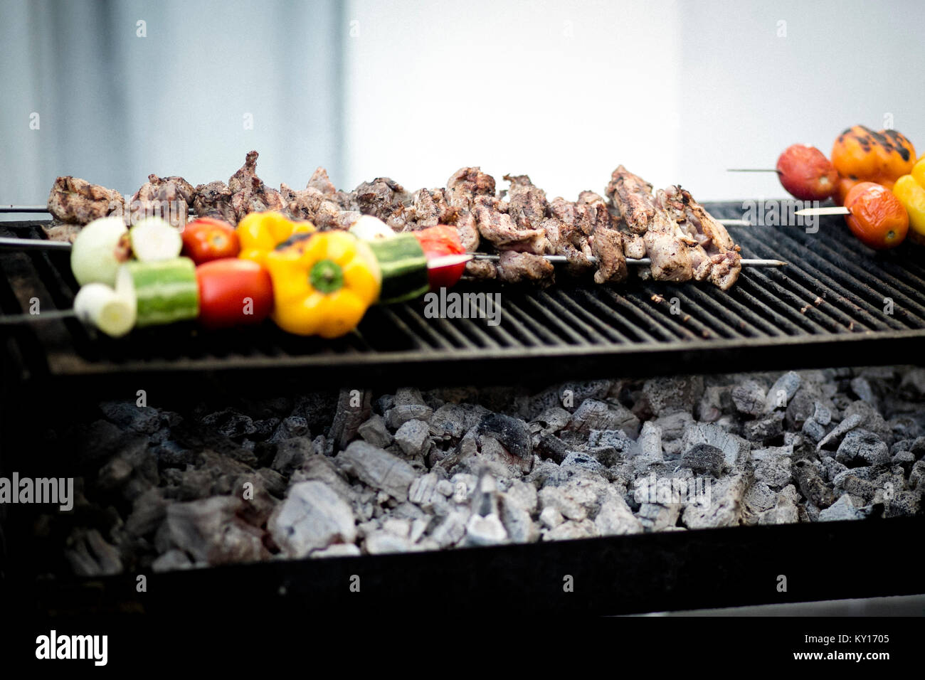 Making all kinds of red meat, fresh and raw red meat preparation Stock ...