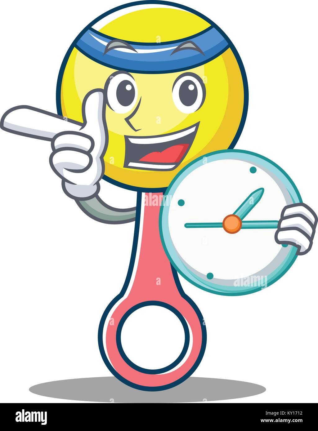 With clock rattle toy character cartoon Stock Vector Image & Art - Alamy