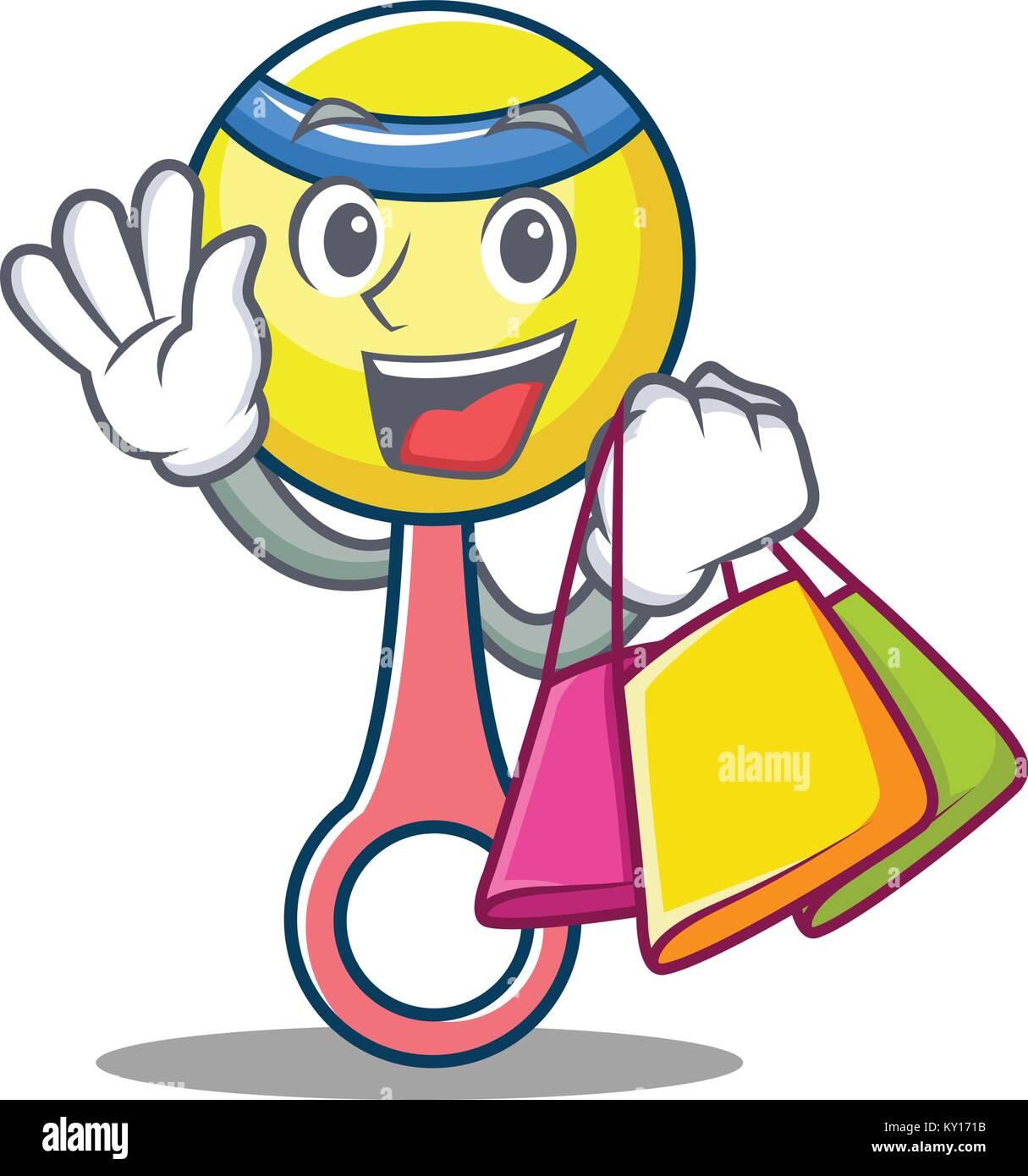 Shopping rattle toy character cartoon Stock Vector Image & Art - Alamy