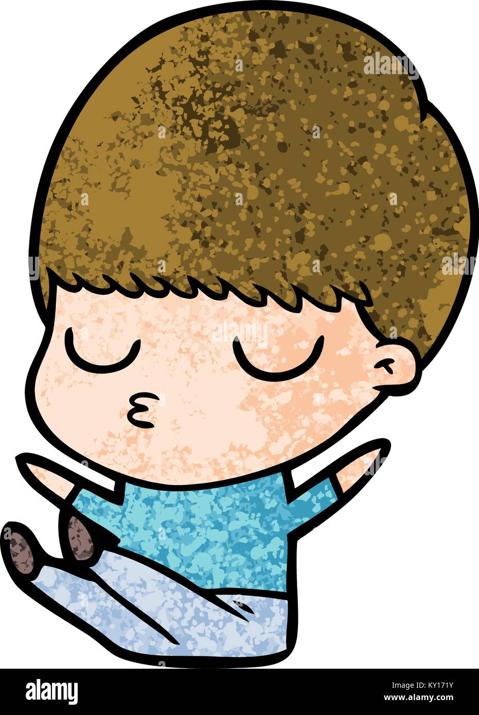 cartoon calm boy Stock Vector Image & Art - Alamy