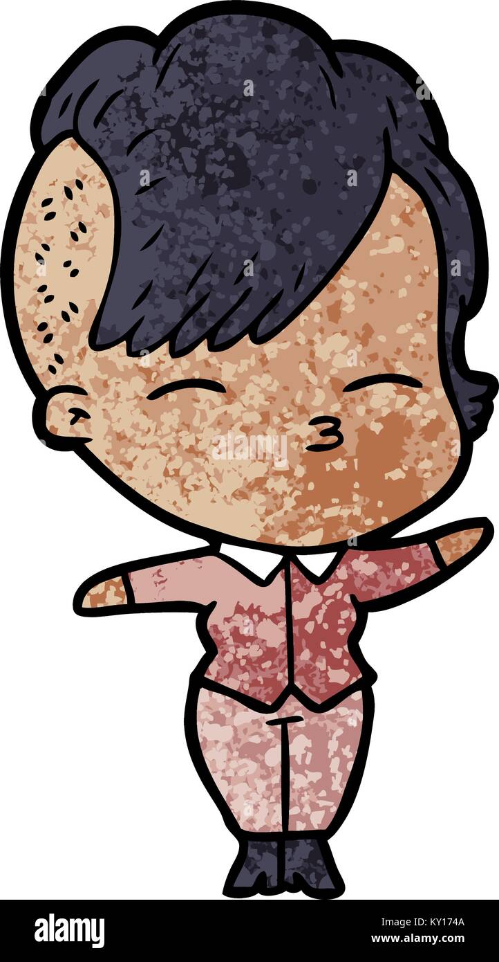 cartoon squinting girl Stock Vector Image & Art - Alamy