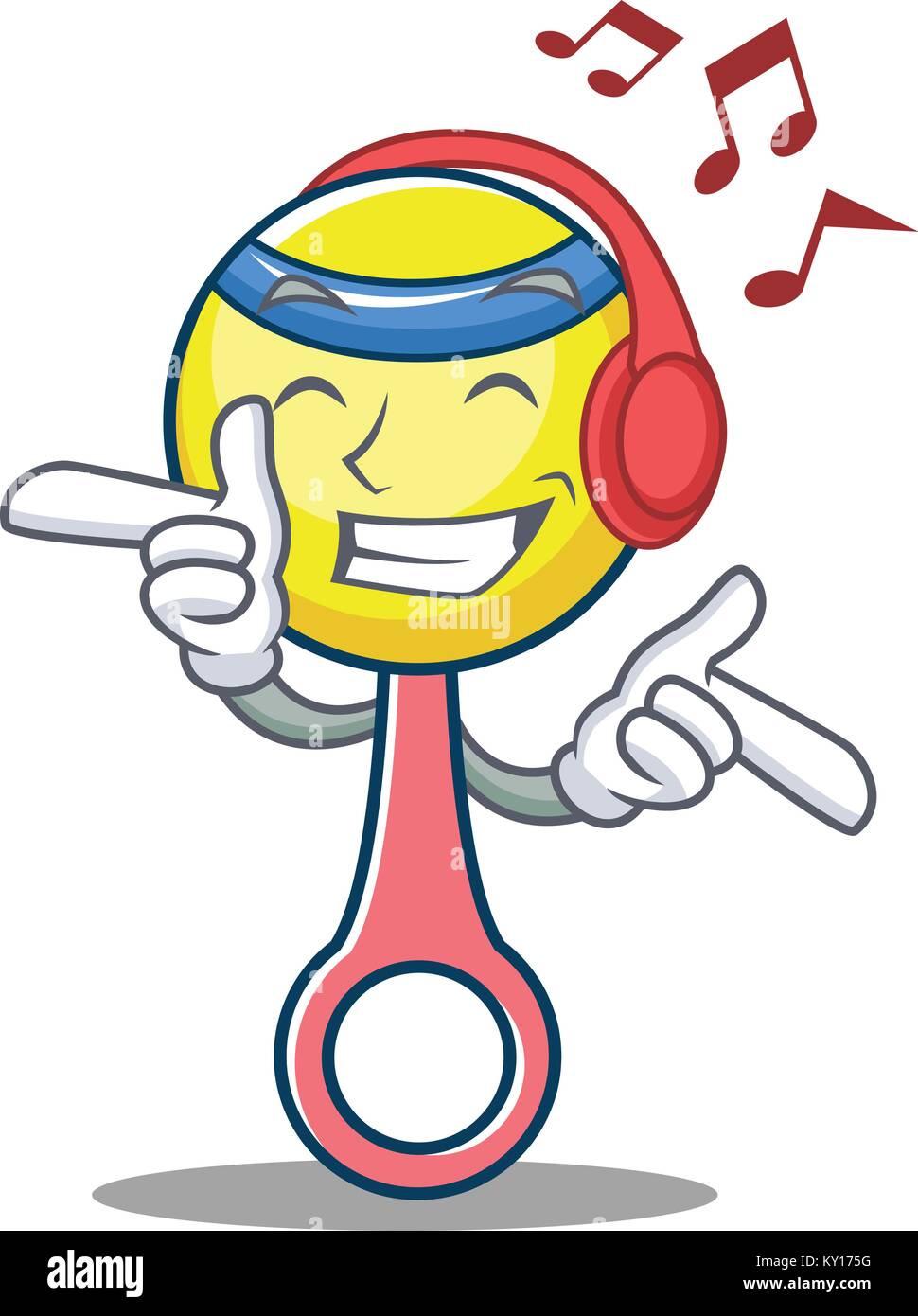 Cute kid listening music Stock Vector Images - Alamy