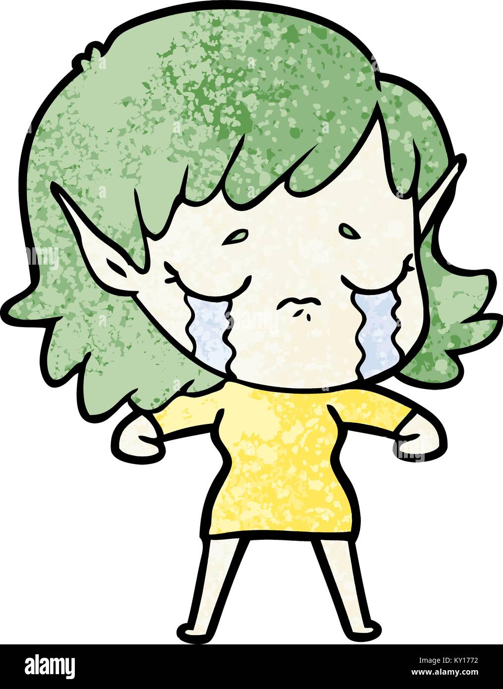 cartoon crying elf girl Stock Vector Image & Art - Alamy