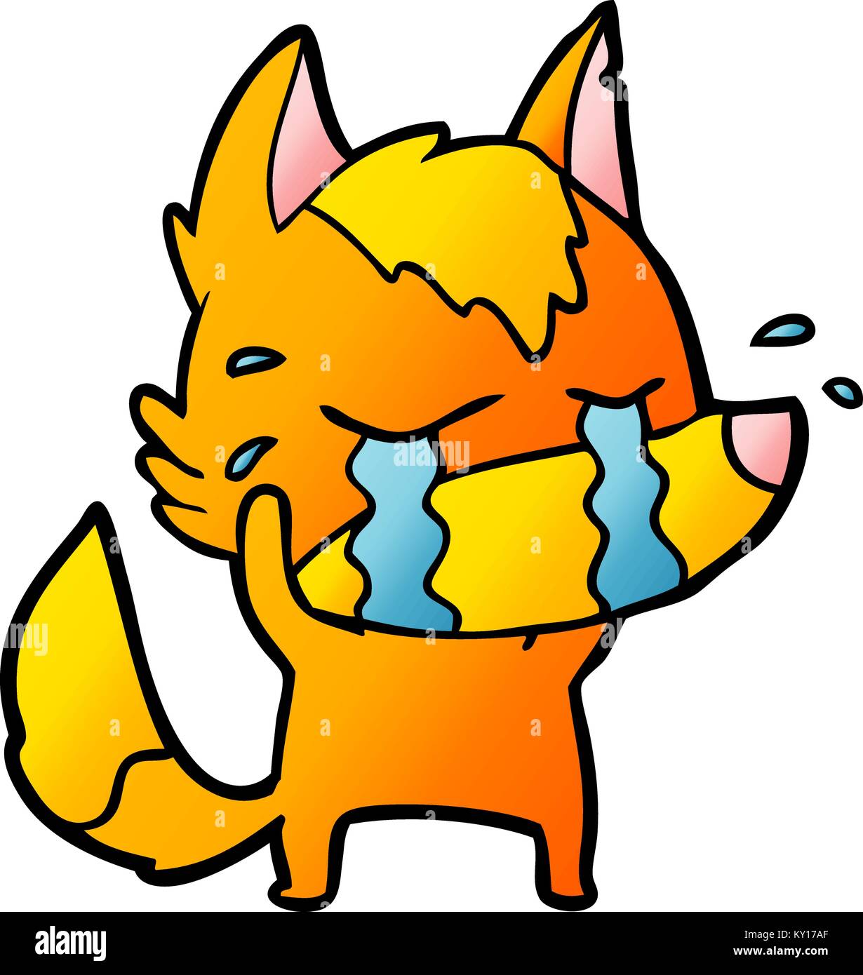 sad little fox cartoon character Stock Vector Image & Art - Alamy