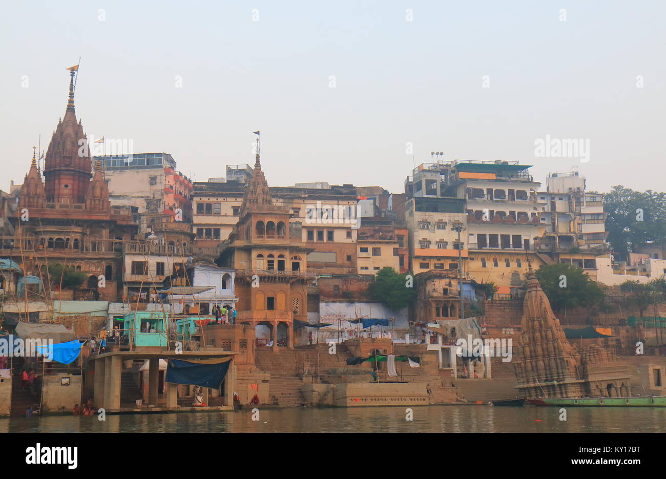 Ganges river ghat Varanasi India Stock Photo - Alamy