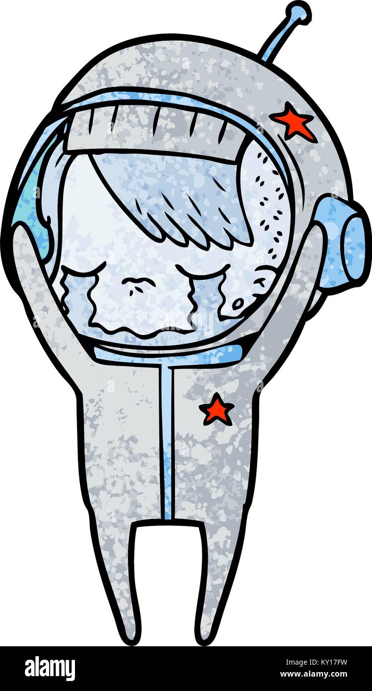 cartoon crying astronaut girl Stock Vector Image & Art - Alamy