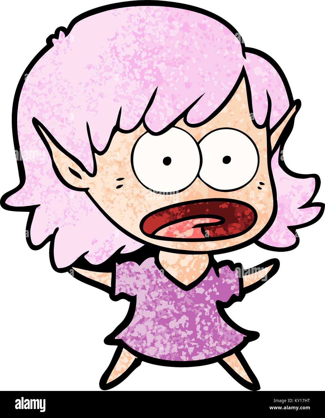 cartoon shocked elf girl Stock Vector Image & Art - Alamy
