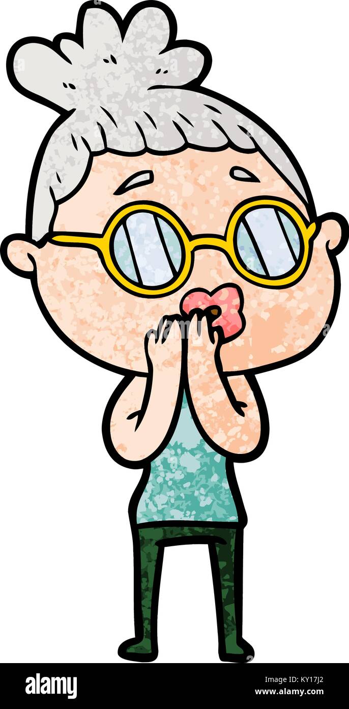 cartoon woman wearing spectacles Stock Vector Image & Art - Alamy