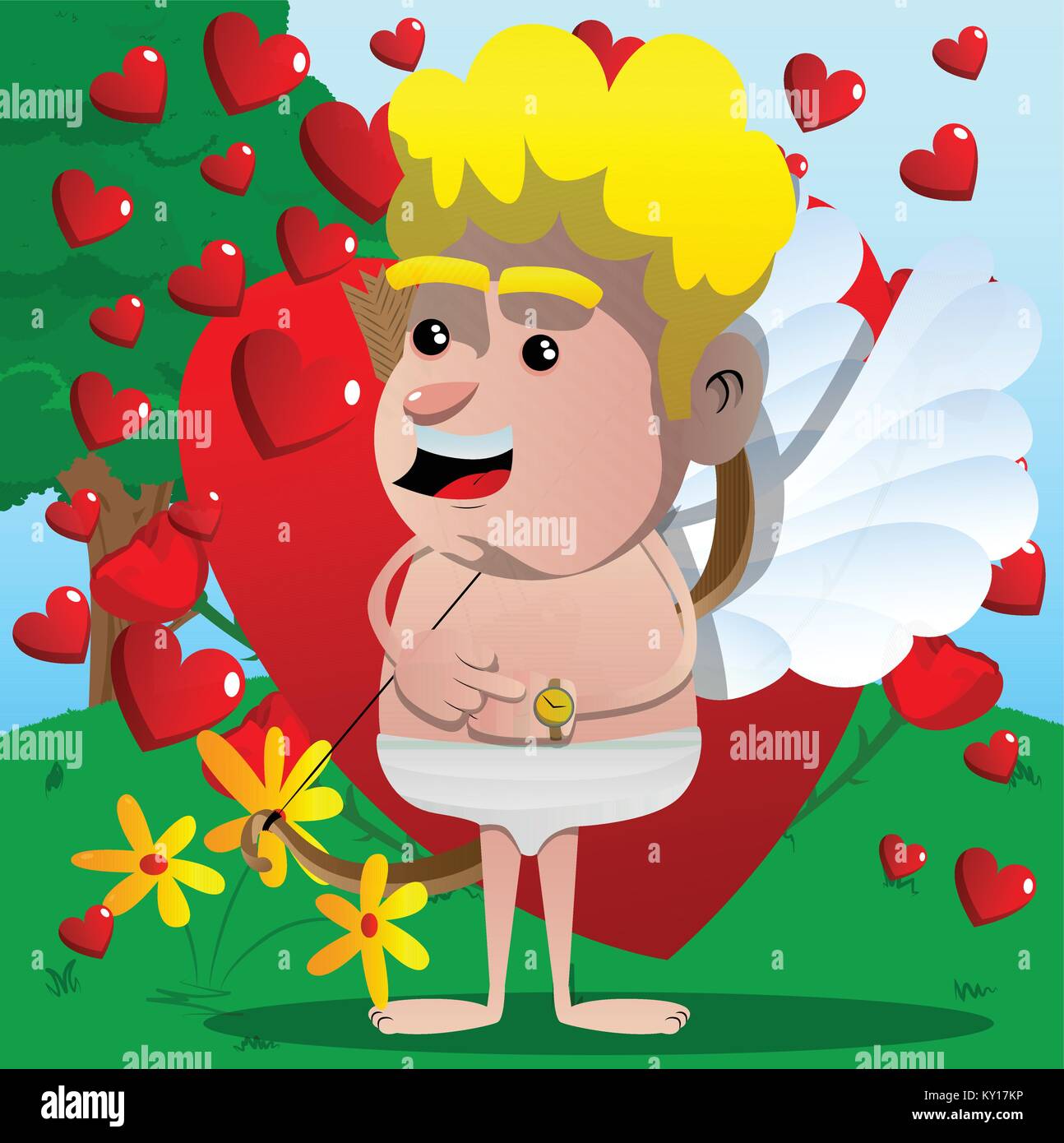 Cartoon character heart pointing hi-res stock photography and images ...