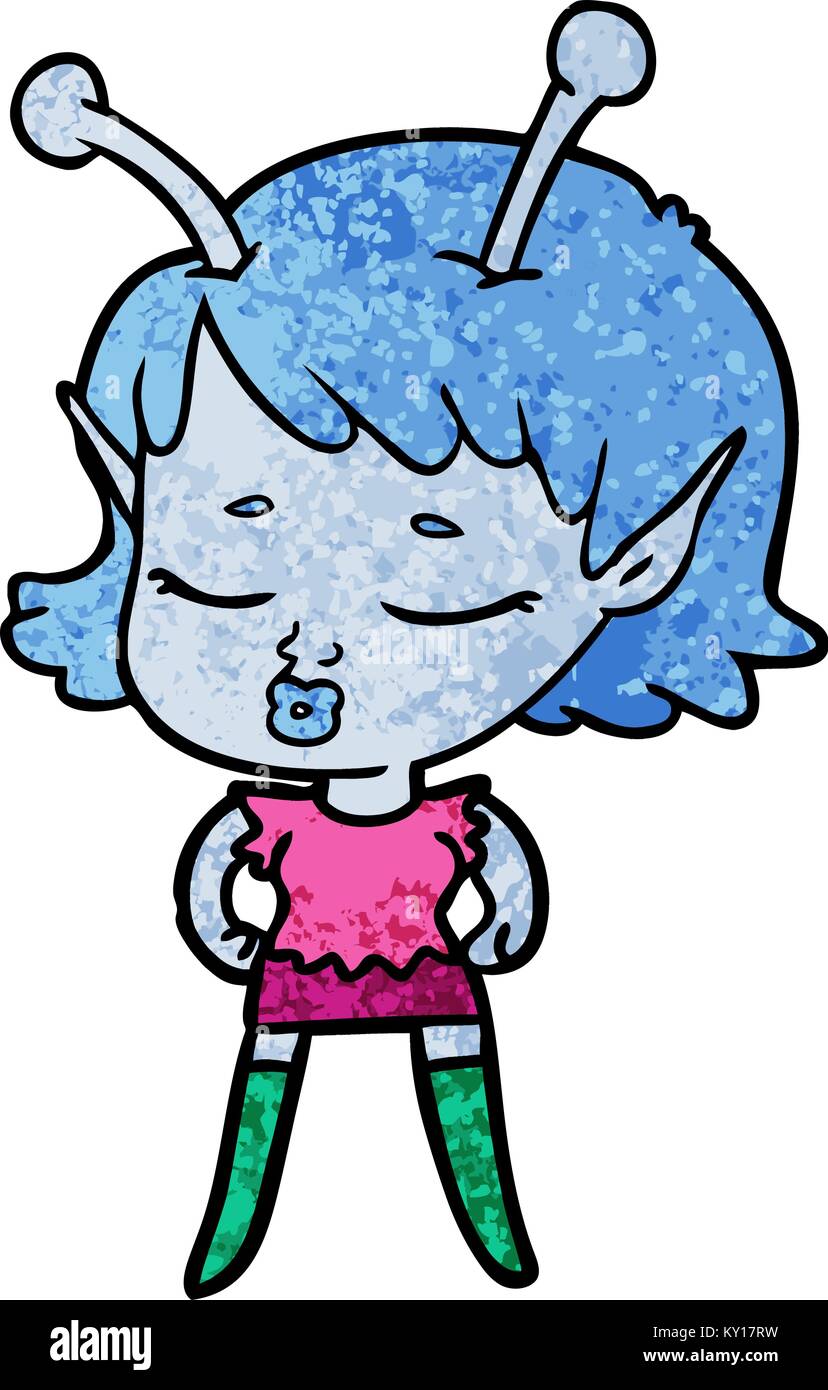 cute alien girl cartoon Stock Vector Image & Art - Alamy