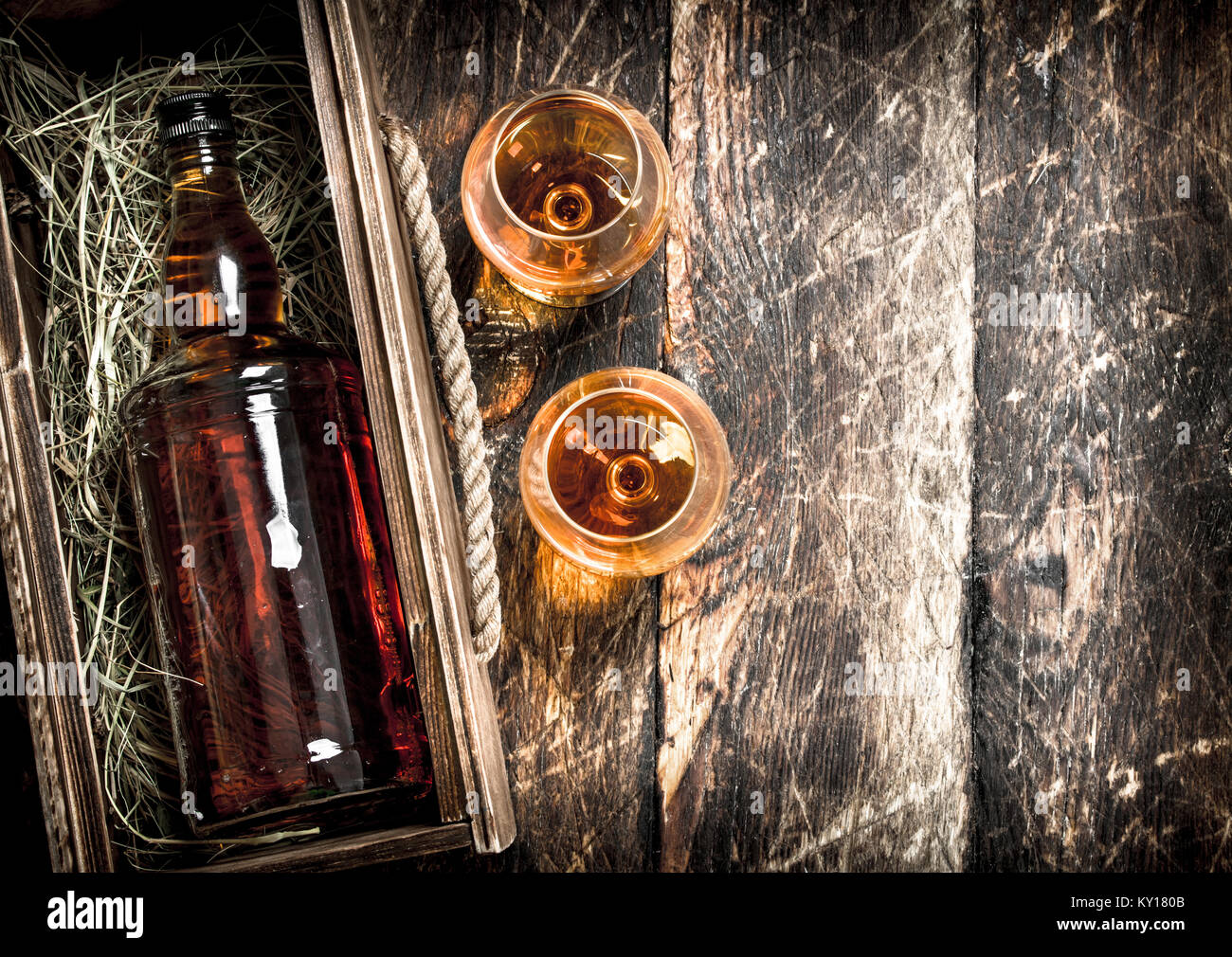Cognac Bottle And A Box High Resolution Stock Photography and Images ...