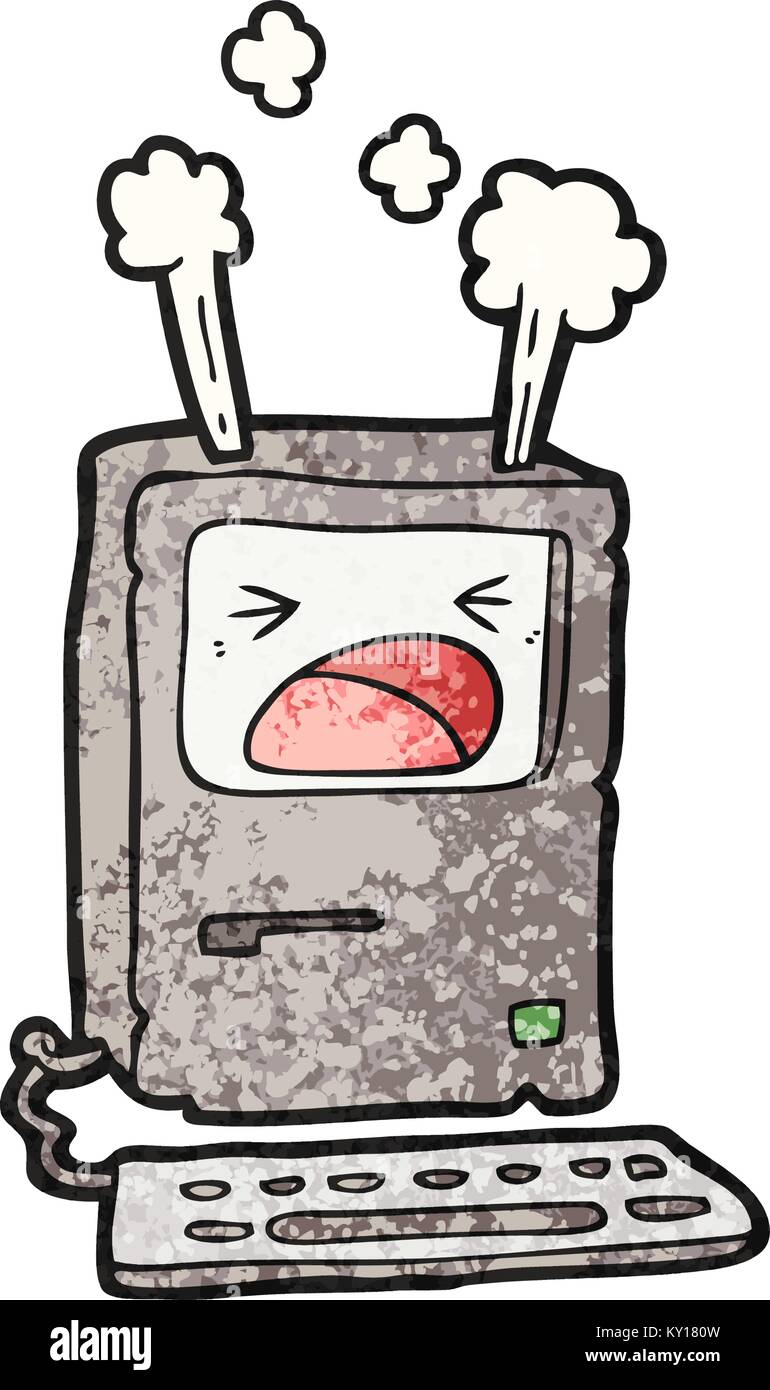 Freehand drawn cartoon broken computer hi-res stock photography and ...