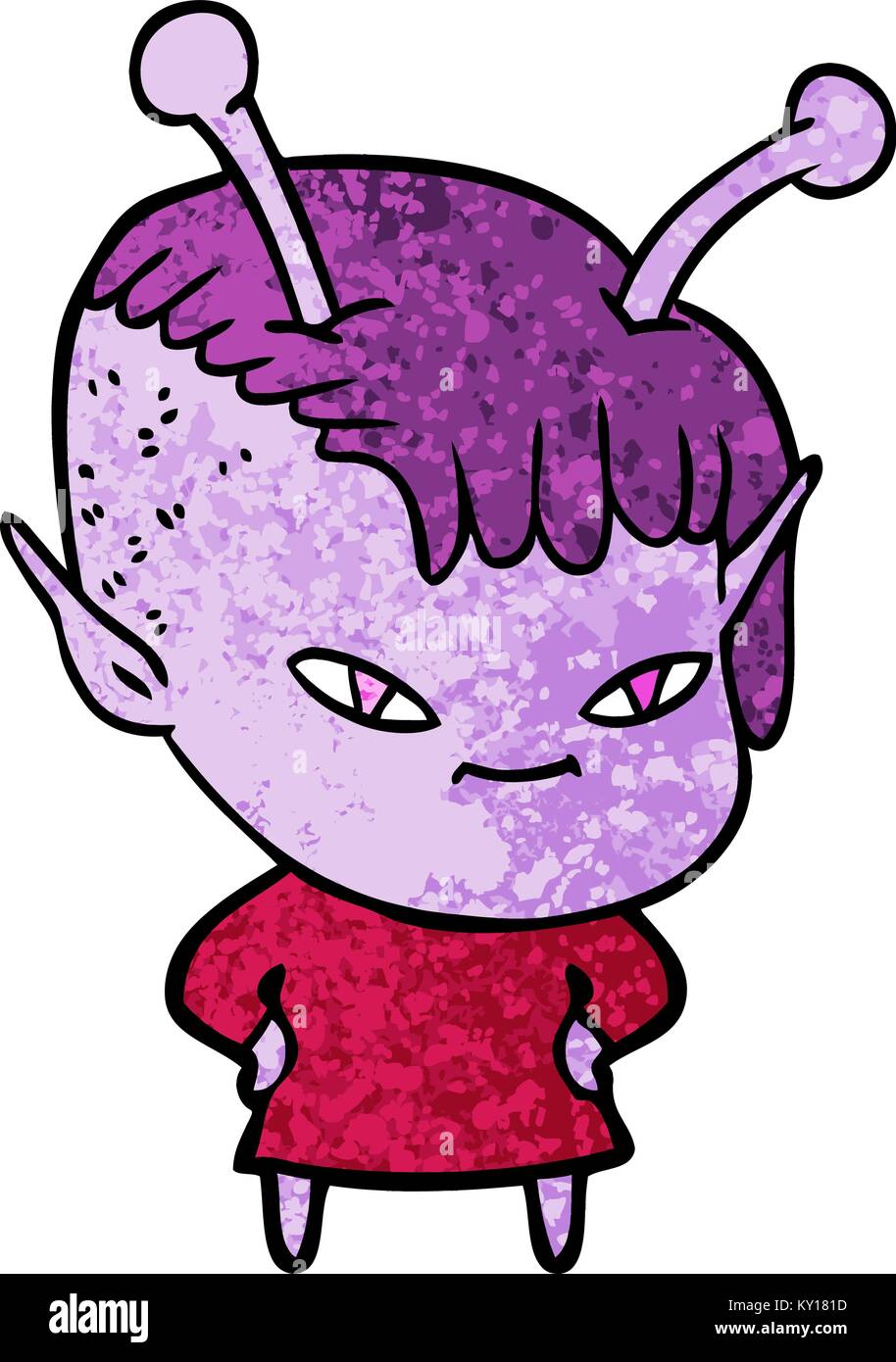 cute cartoon alien girl Stock Vector Image & Art - Alamy