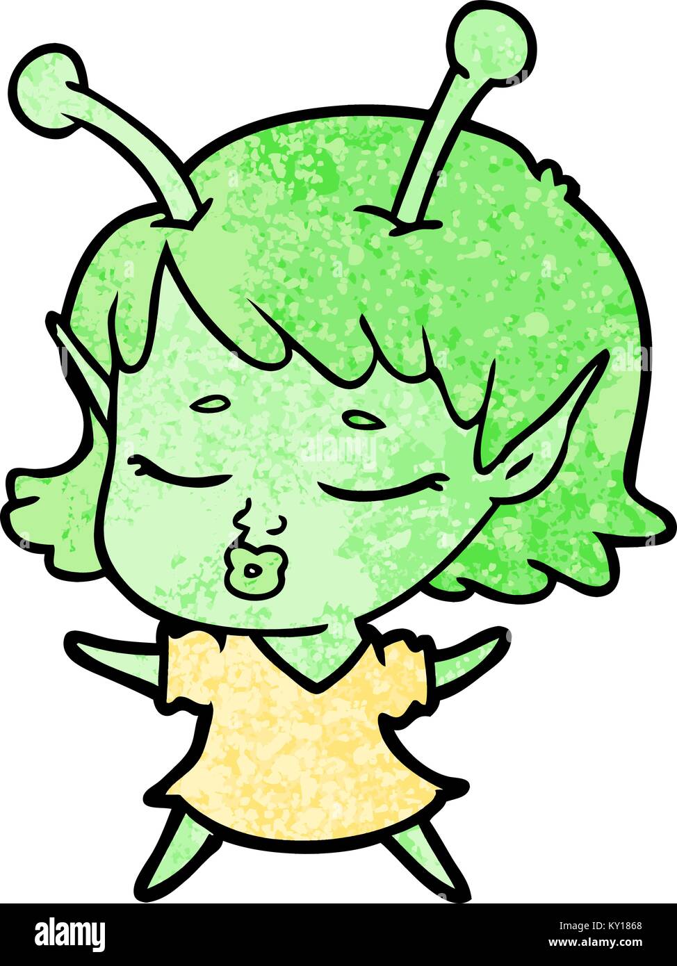 cute alien girl cartoon Stock Vector Image & Art - Alamy