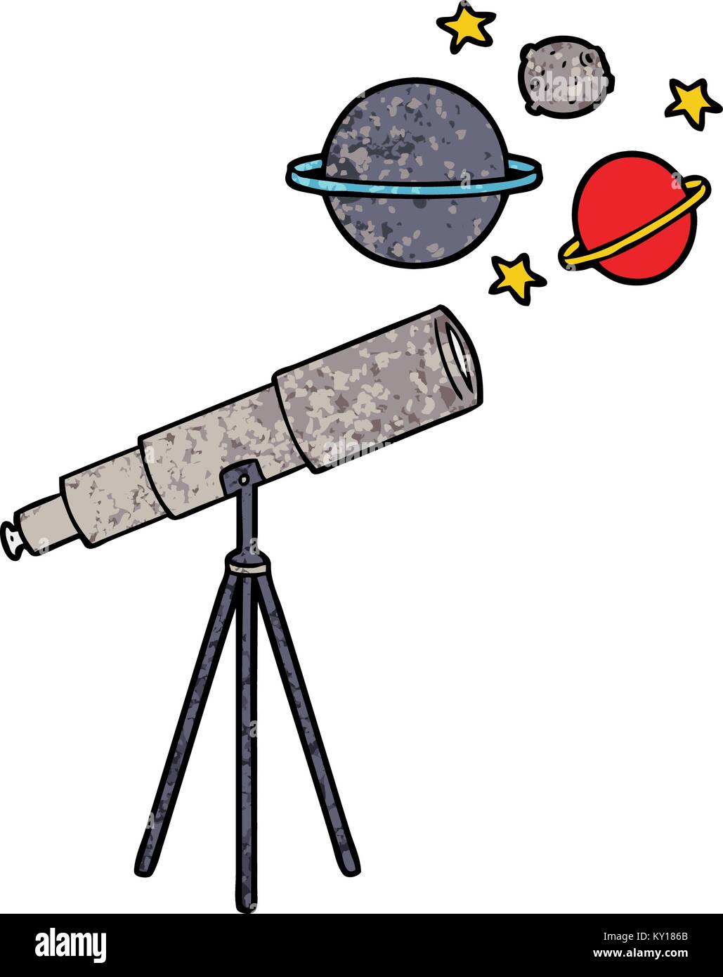 Freehand drawn cartoon telescope Stock Vector Images - Alamy