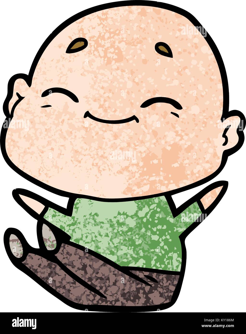 happy cartoon bald man Stock Vector Image & Art - Alamy