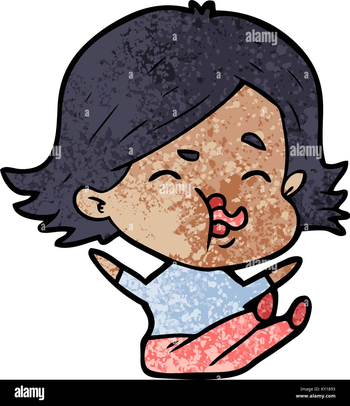 cartoon girl pulling face Stock Vector Image & Art - Alamy