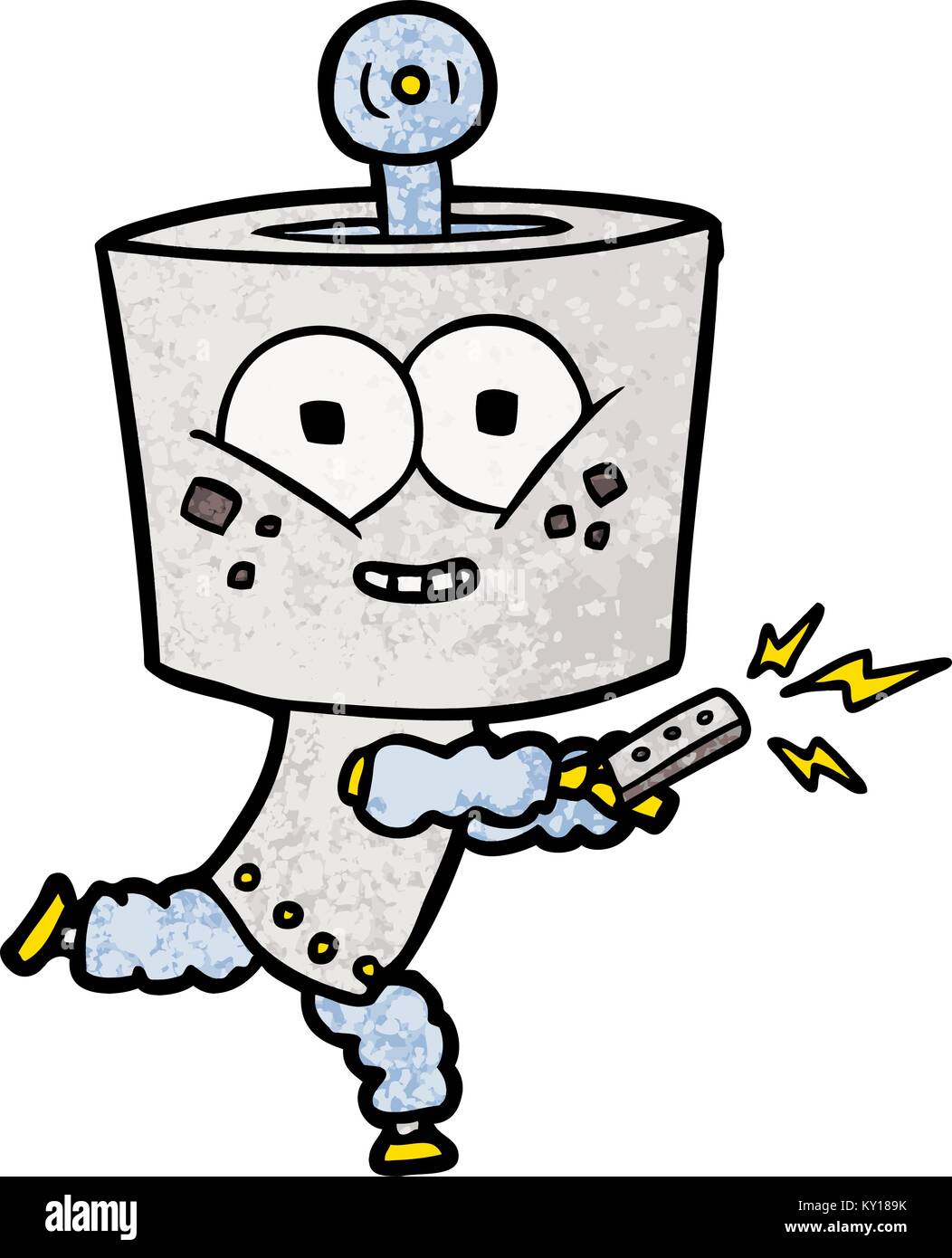 happy cartoon robot with remote control Stock Vector Image & Art - Alamy