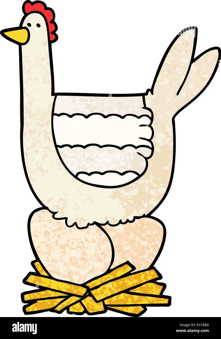 cartoon chicken sitting on eggs in nest Stock Vector Image & Art - Alamy