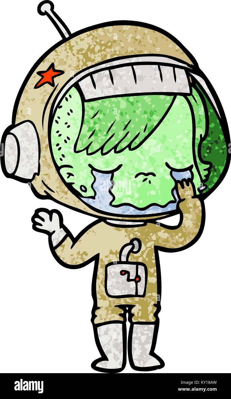 cartoon crying astronaut girl Stock Vector Image & Art - Alamy