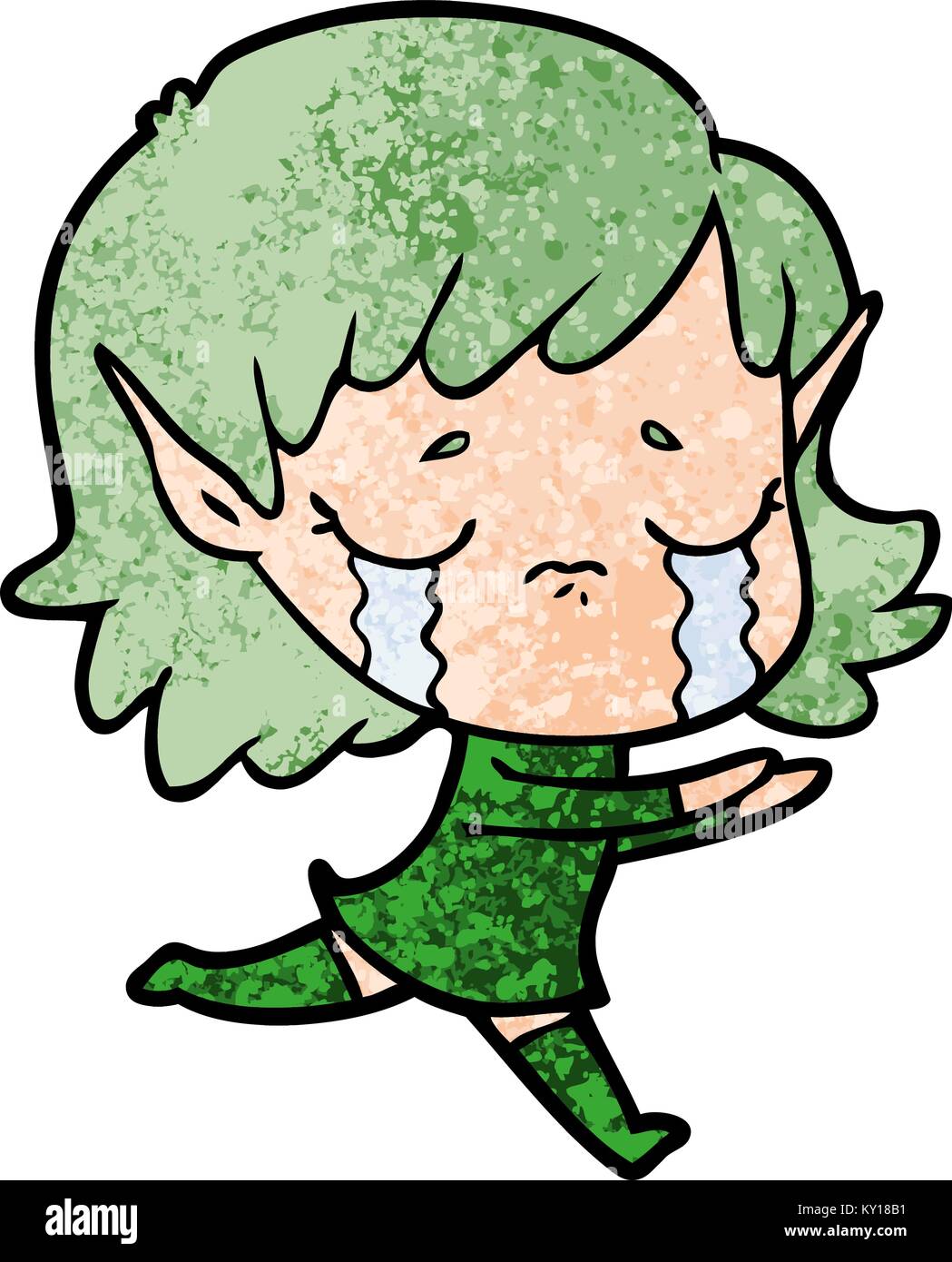 cartoon crying elf girl Stock Vector Image & Art - Alamy
