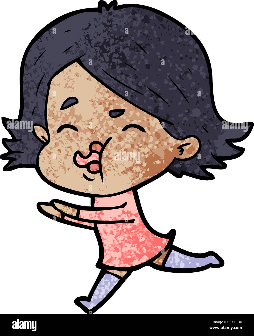 cartoon girl pulling face Stock Vector Image & Art - Alamy