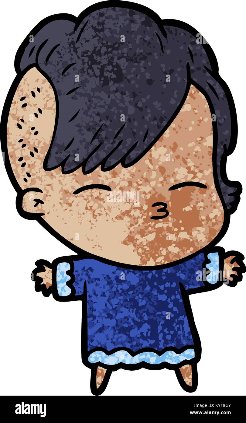 cartoon squinting girl Stock Vector Image & Art - Alamy