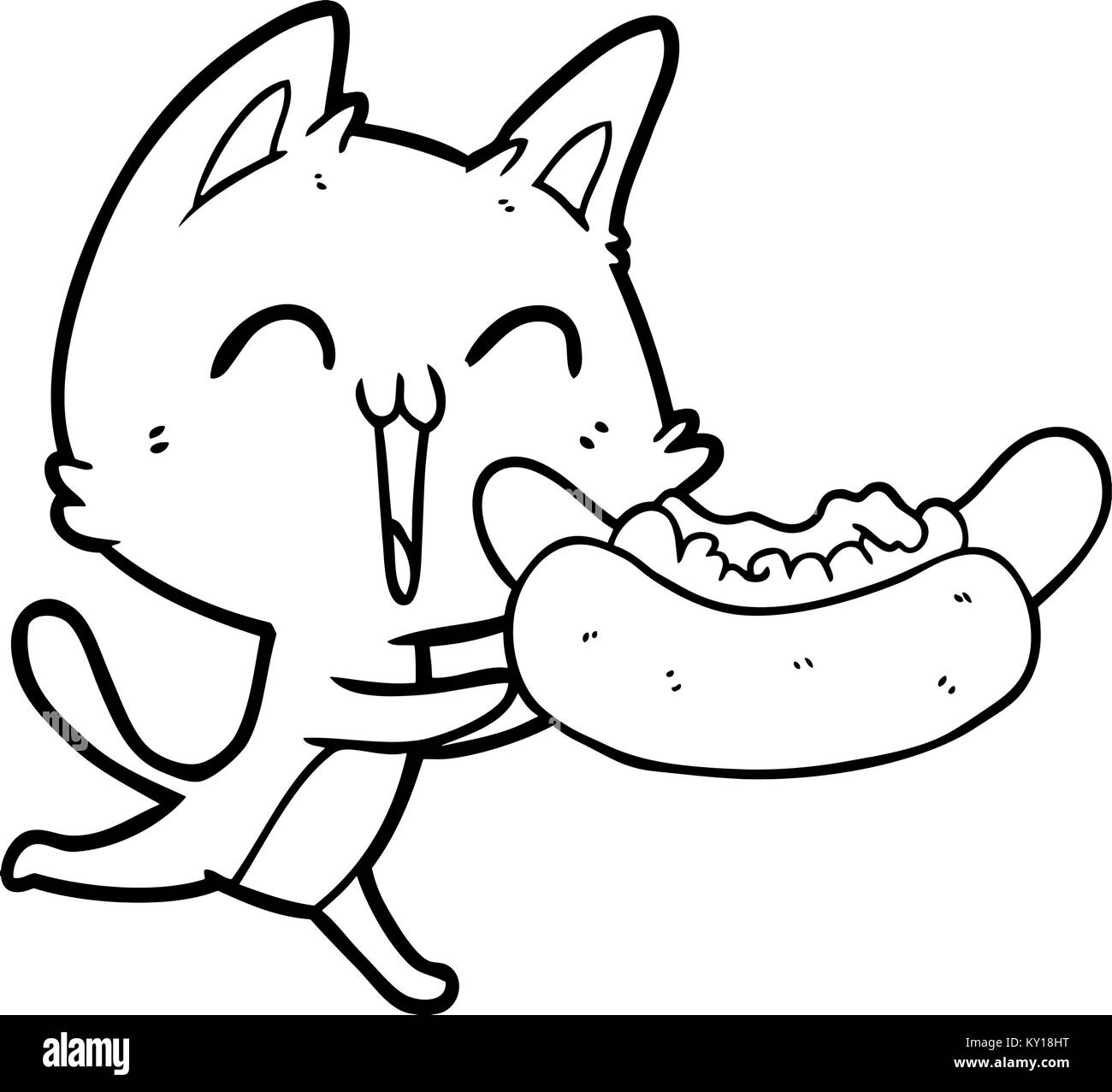 happy cartoon cat meowing Stock Vector Image & Art - Alamy