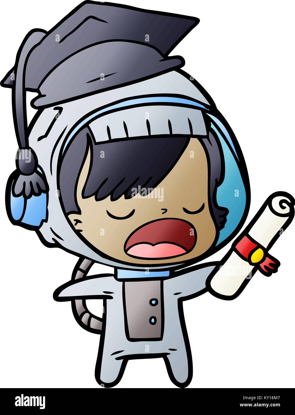 cartoon talking astronaut woman Stock Vector Image & Art - Alamy