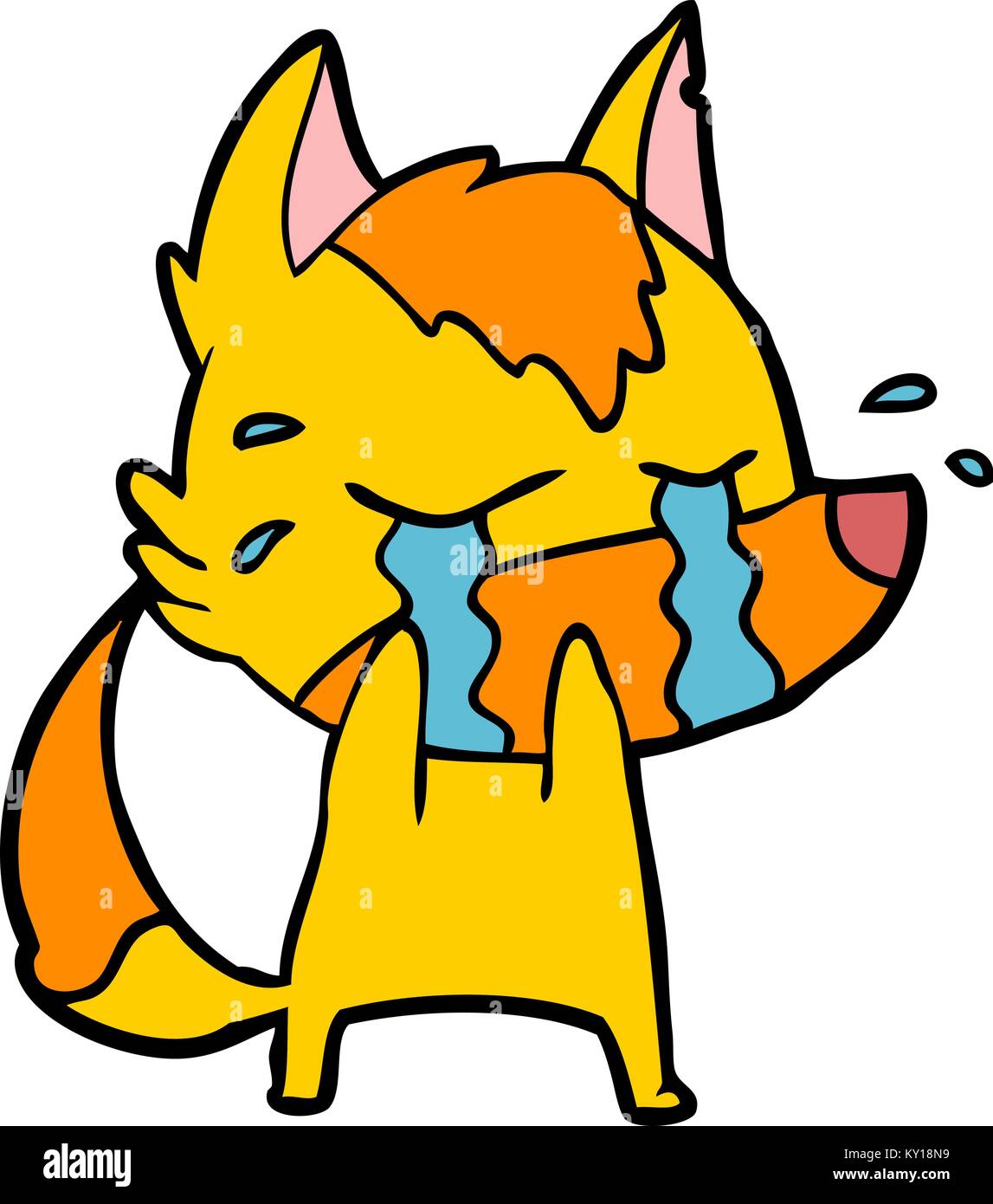 sad little fox cartoon character Stock Vector Image & Art - Alamy