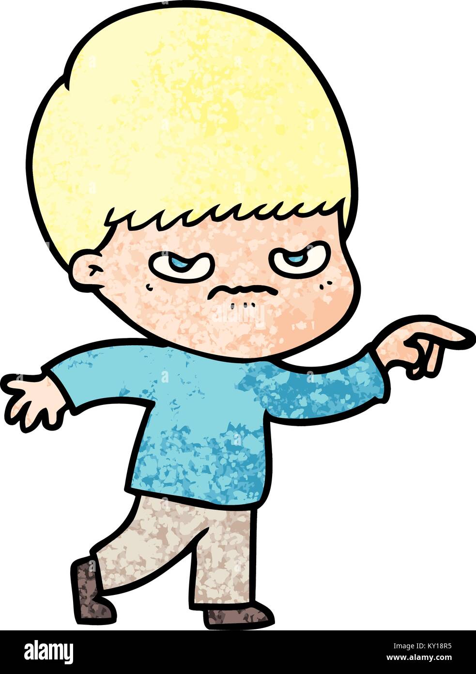 angry cartoon boy Stock Vector Image & Art - Alamy