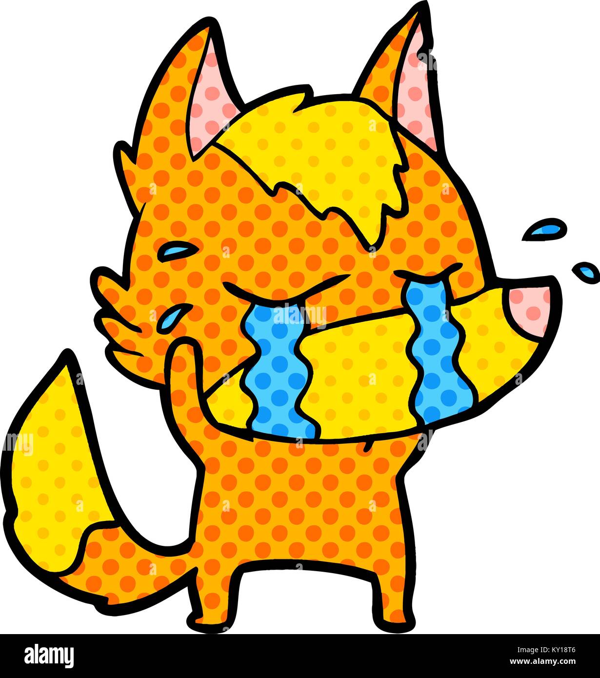 sad little fox cartoon character Stock Vector Image & Art - Alamy