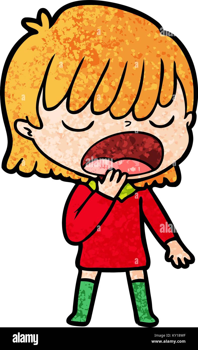 cartoon woman talking loudly Stock Vector Image & Art - Alamy