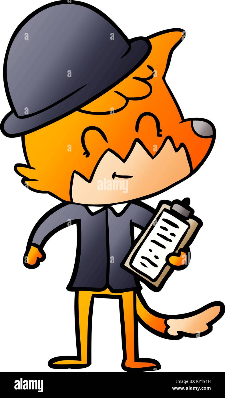 cartoon friendly fox manager Stock Vector Image & Art - Alamy