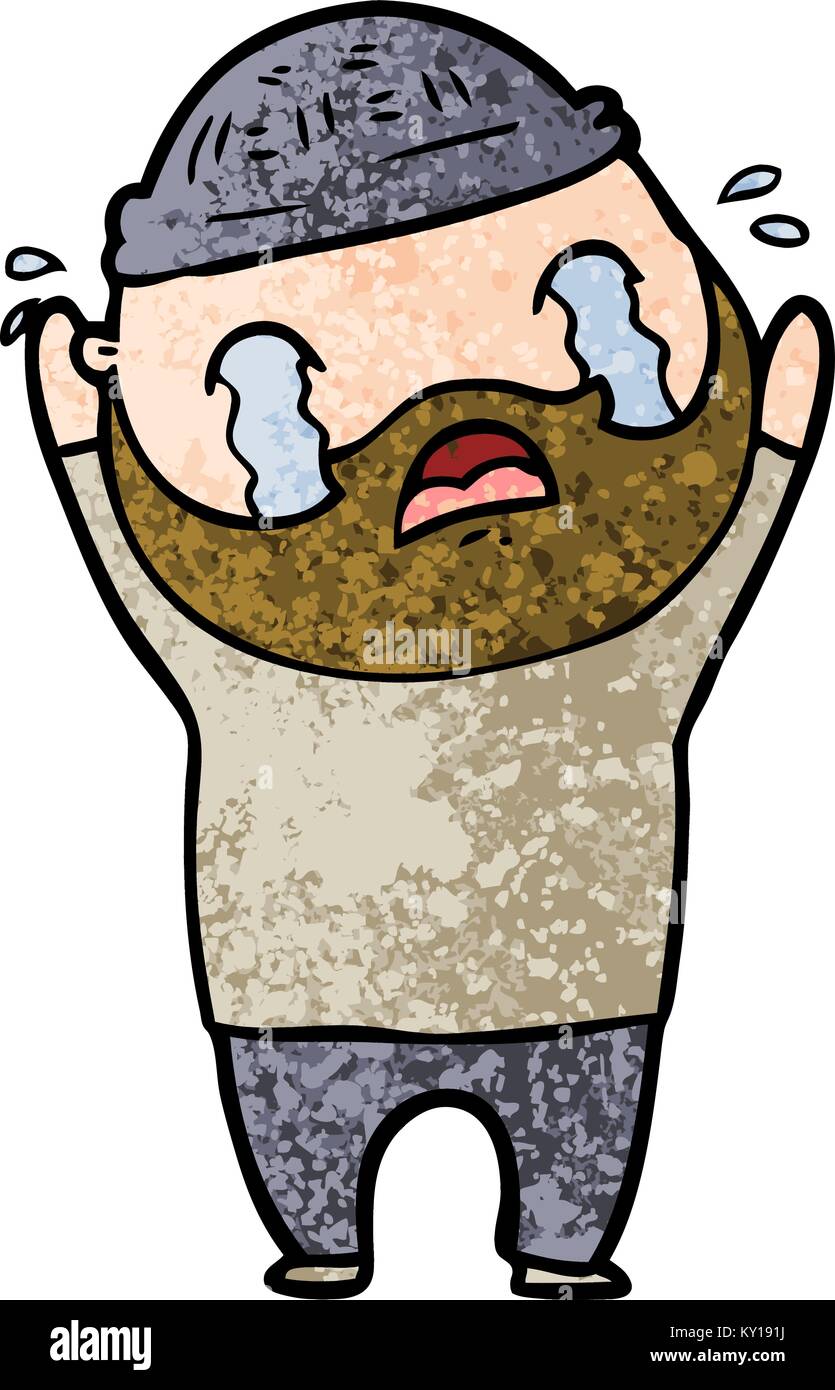cartoon bearded man crying Stock Vector Image & Art - Alamy