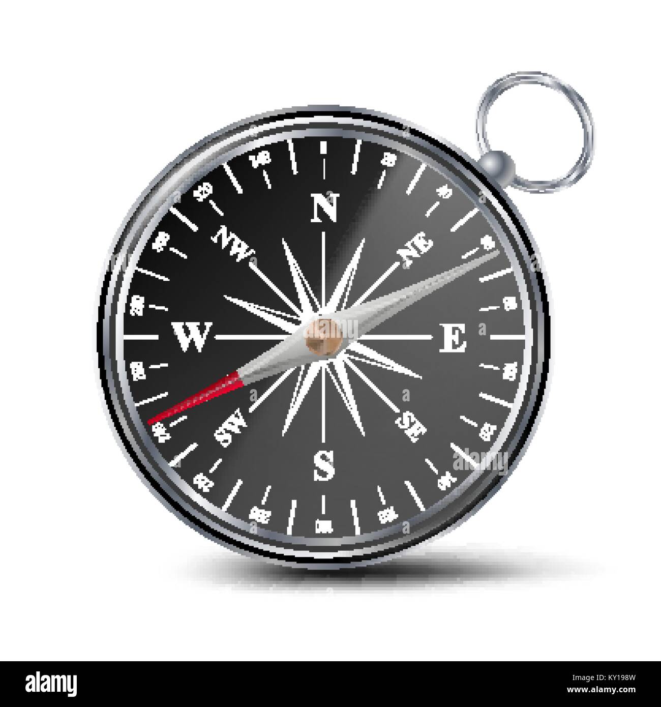 Antique Compass Vector. Metal Compass 3d Object. Isolated Illustration ...