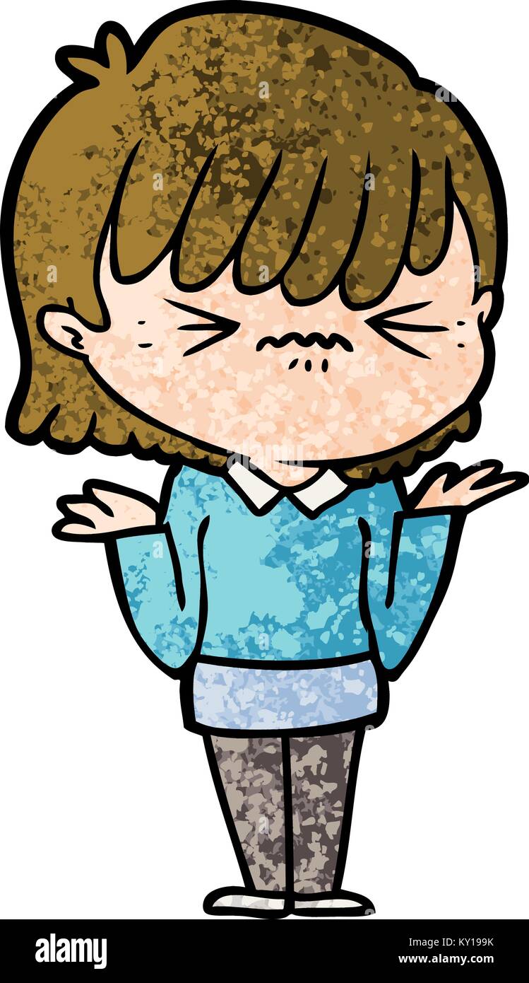 annoyed cartoon girl Stock Vector Image & Art - Alamy