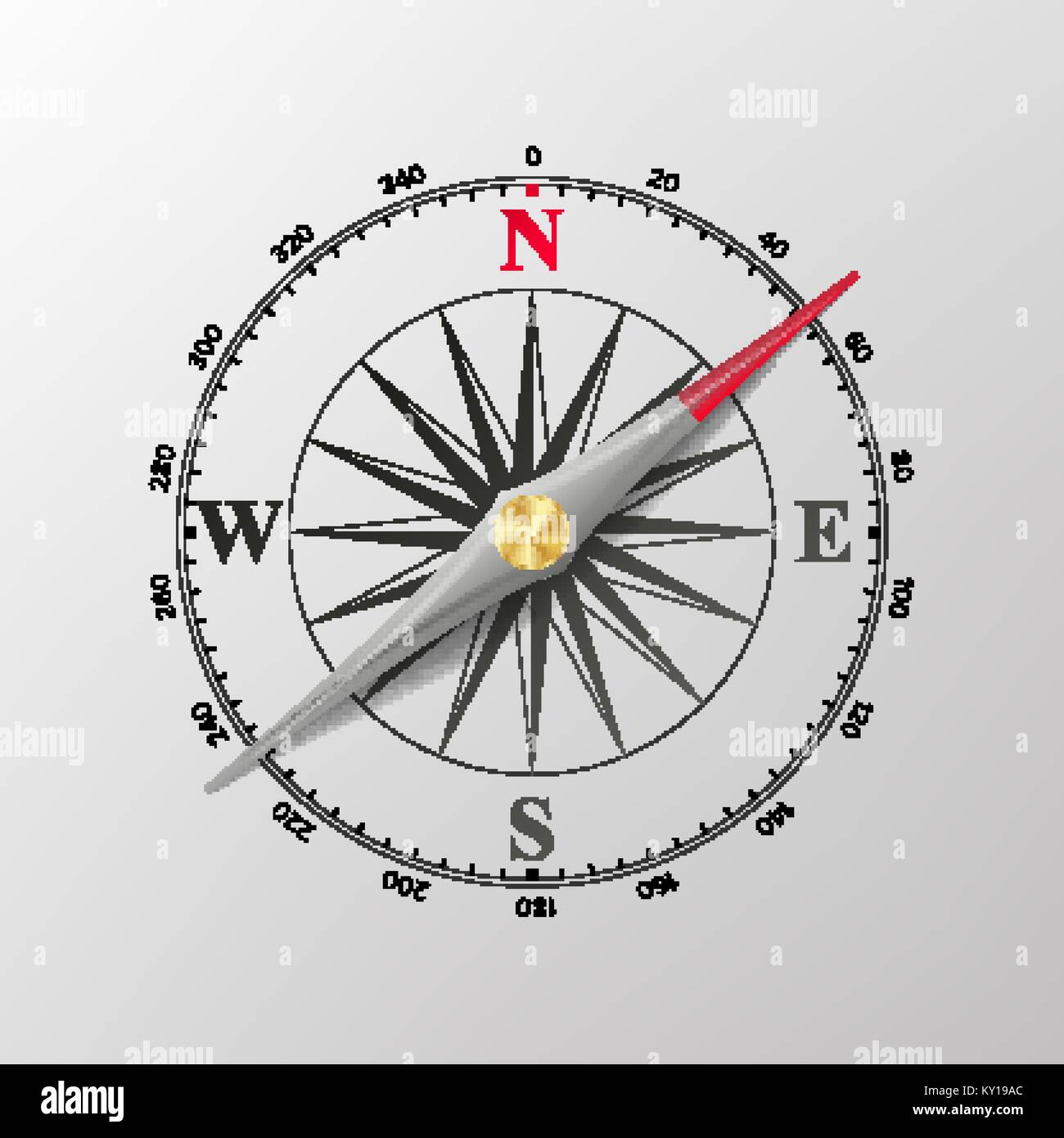 Compass Wind Rose Vector. Isolated Illustration Stock Vector Image ...